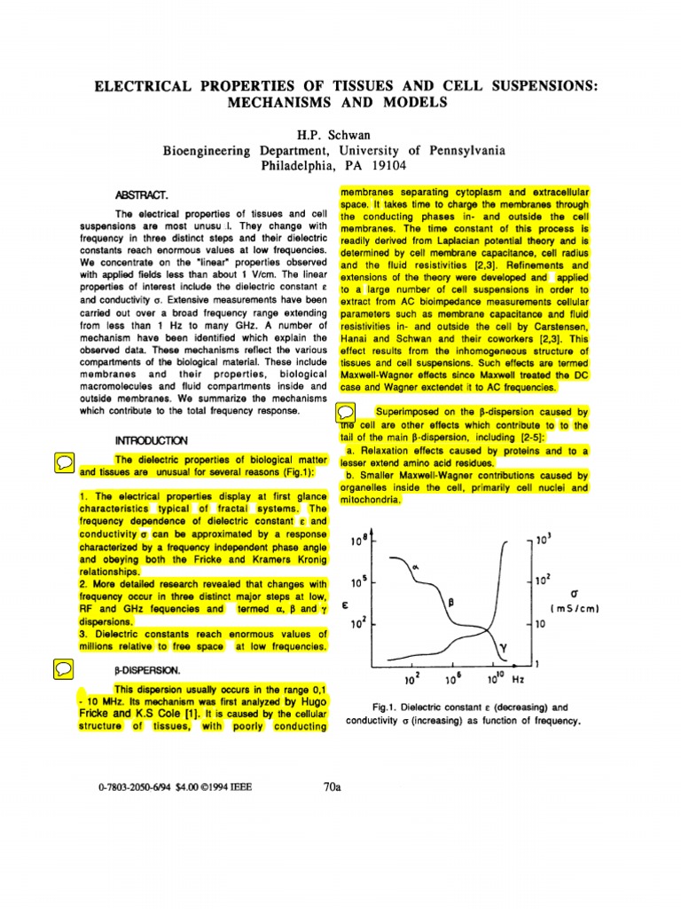 Electrical Properties of Tissues and Cell Suspensions - Schwan2 | PDF ...