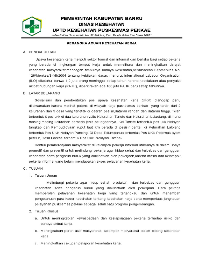 Kerangka Acuan Kesker | PDF