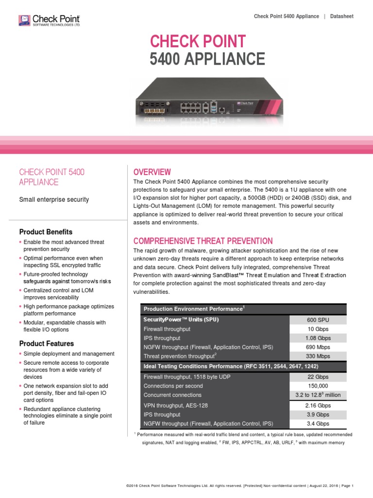 Check Point DS 5400 Appliance | PDF | Malware | Transport Layer Security