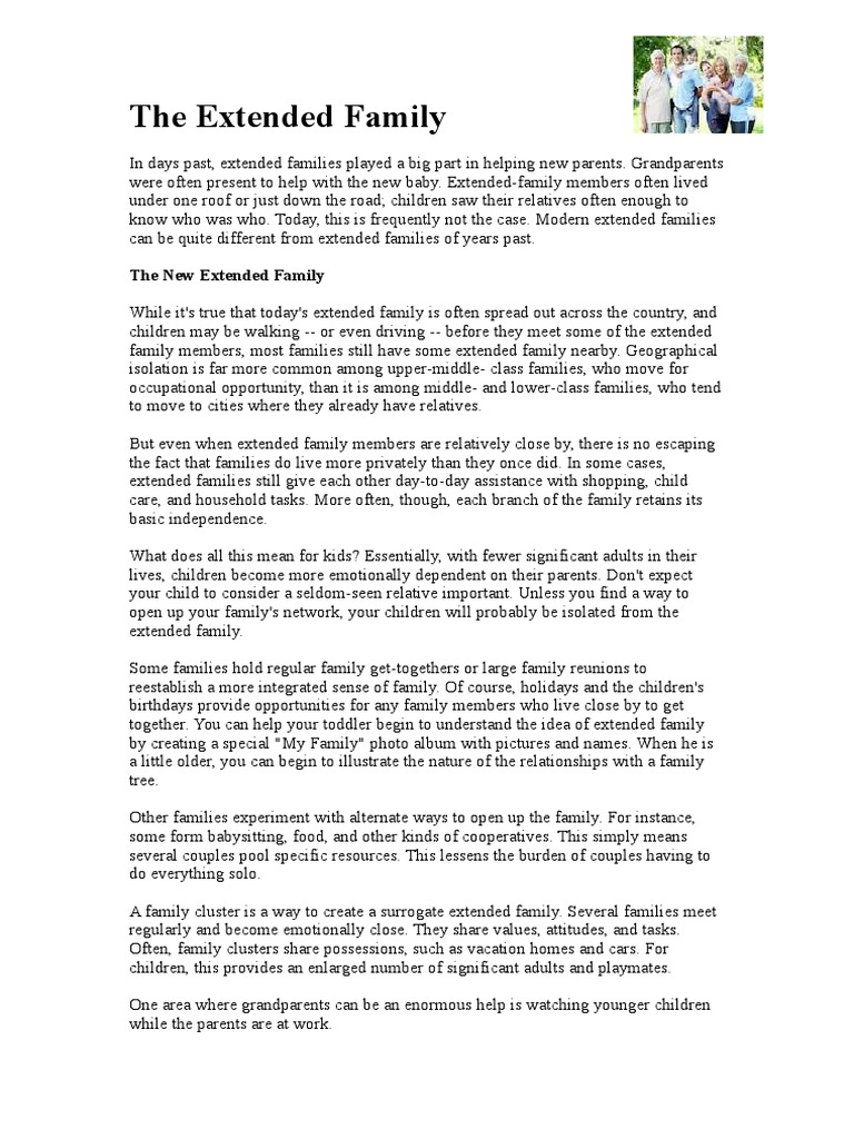 The Extended Family | PDF | Sibling | Social Psychology