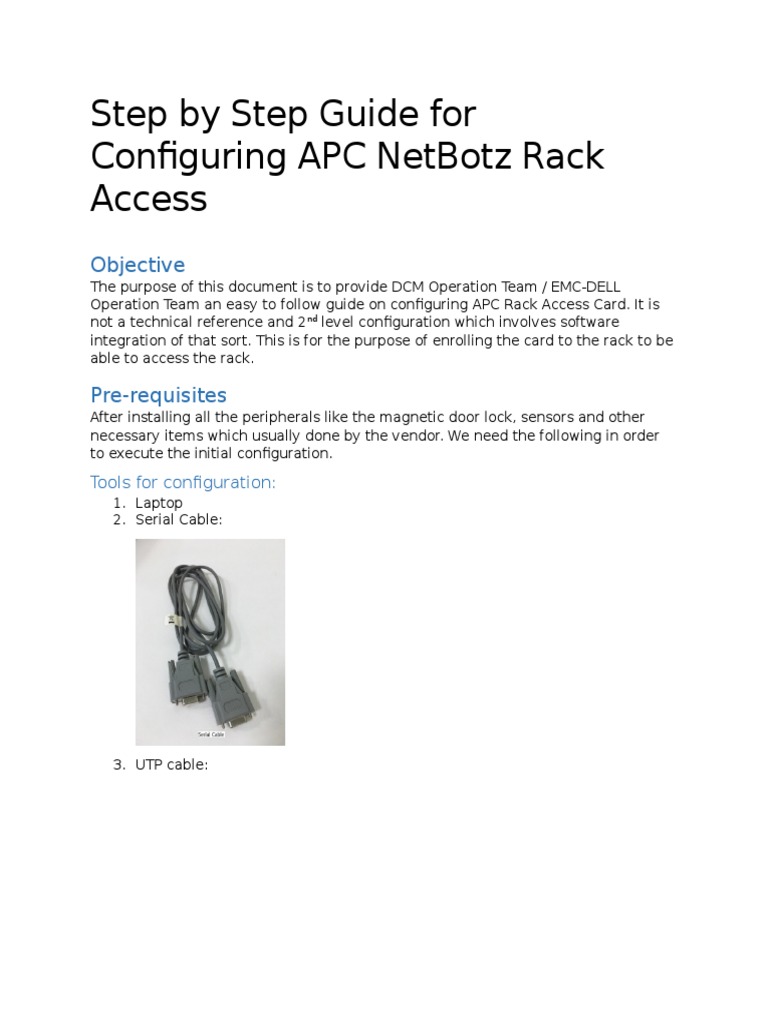 APC NetBotz Rack Access Configuration Guide | PDF | Ip Address ...