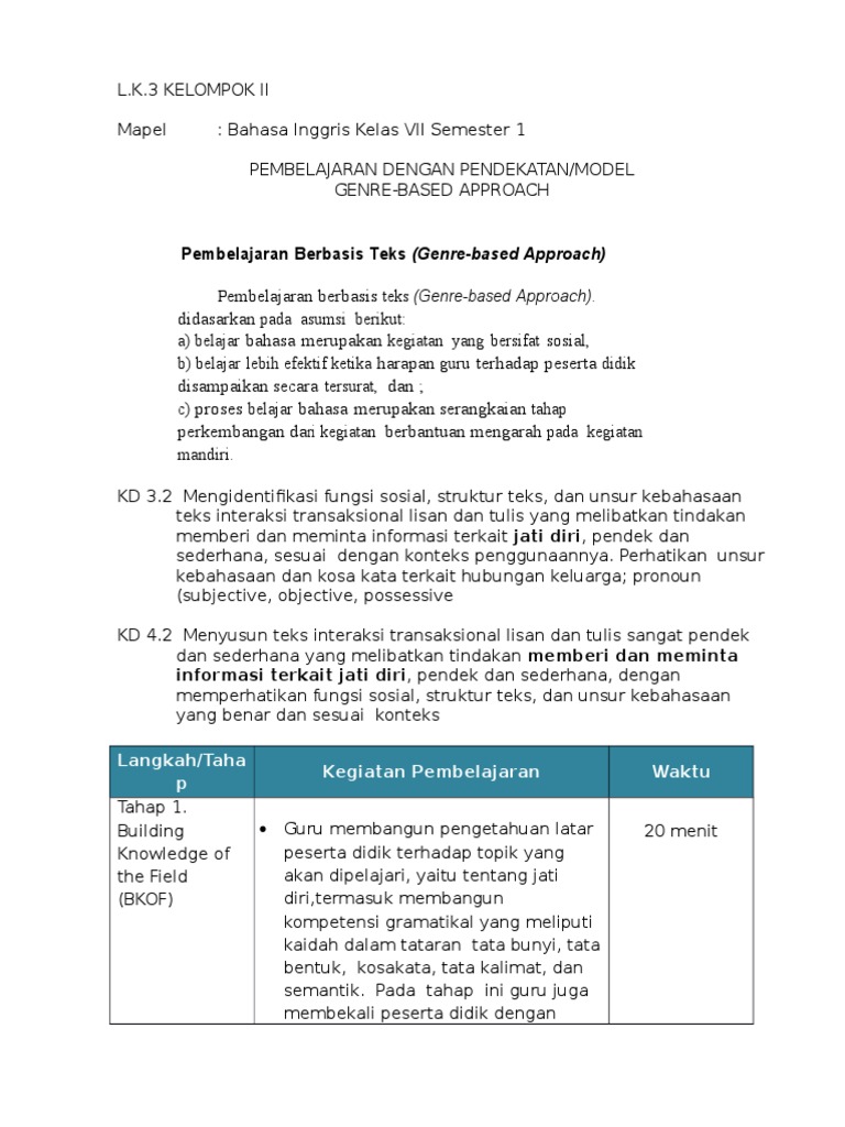 Genre-Based Approach | PDF