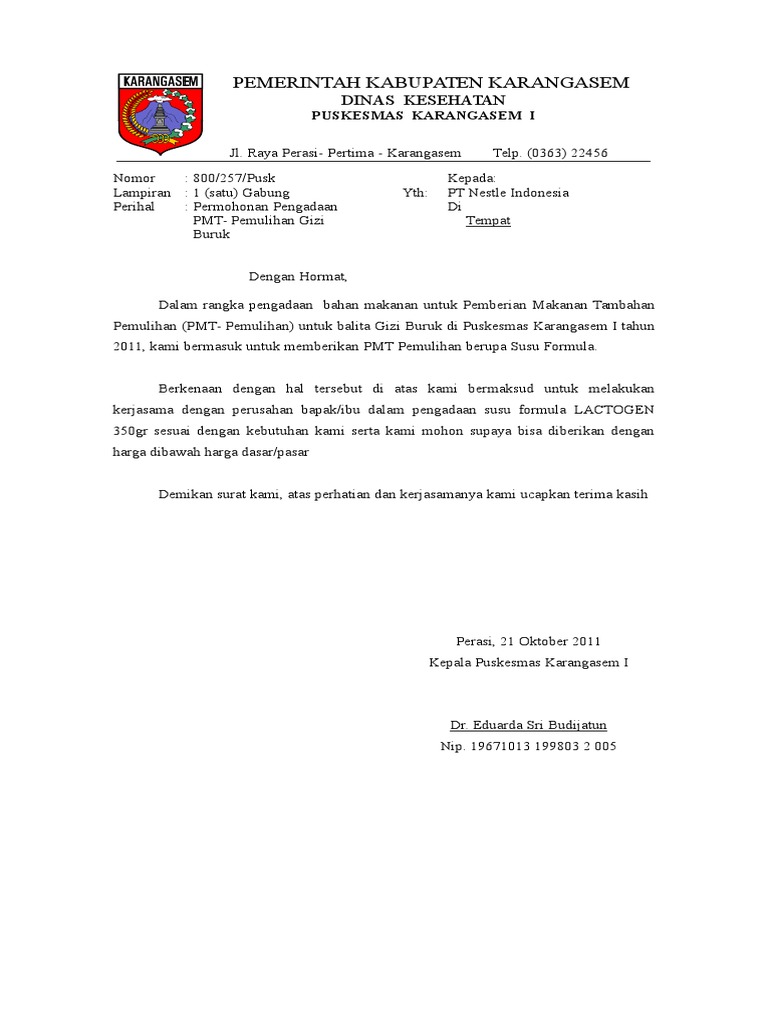 Surat Permohonan PMT 11 | PDF