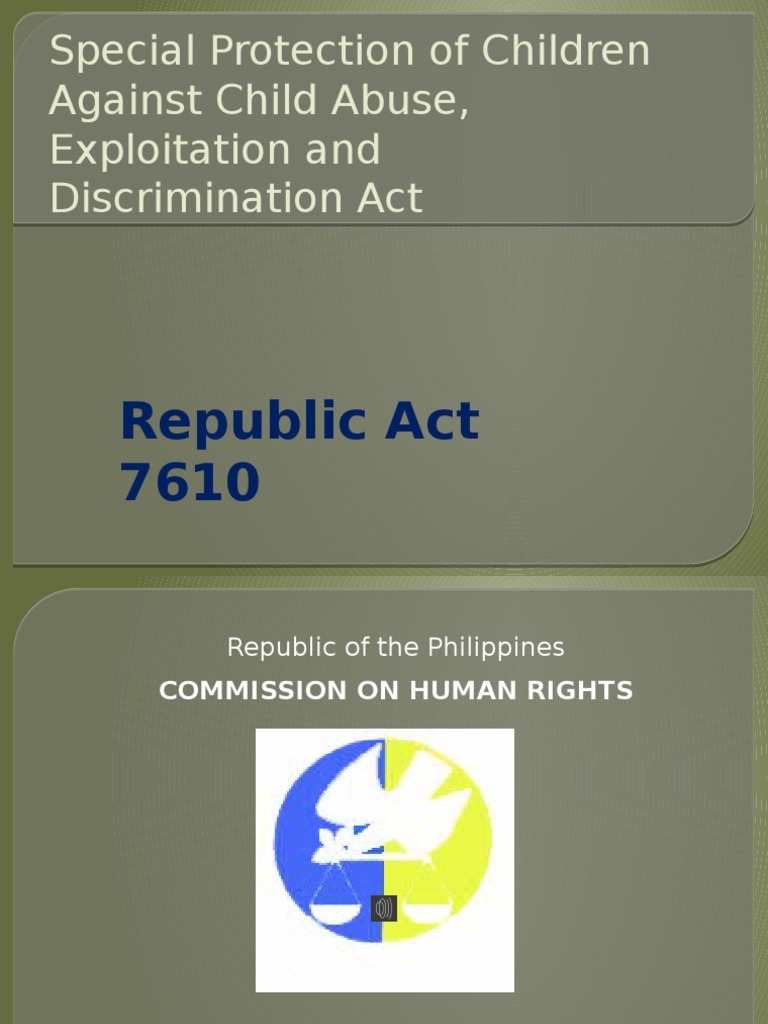 Ra 7610 | PDF | Child Abuse | Obscenity