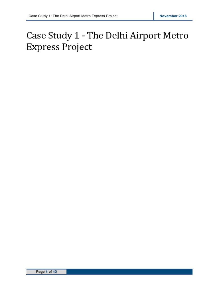 PPP Case Study 1 - Delhi Airport Metro Express - RFoster PDF | PDF ...