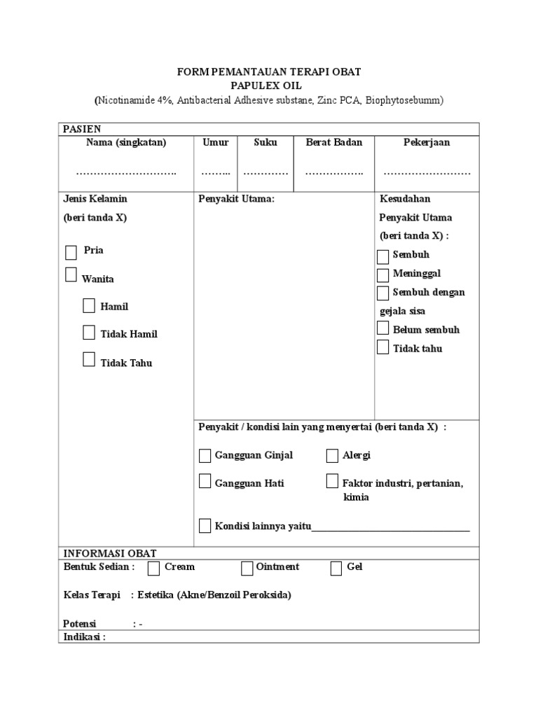 Form Pemantauan Terapi Obat New | PDF