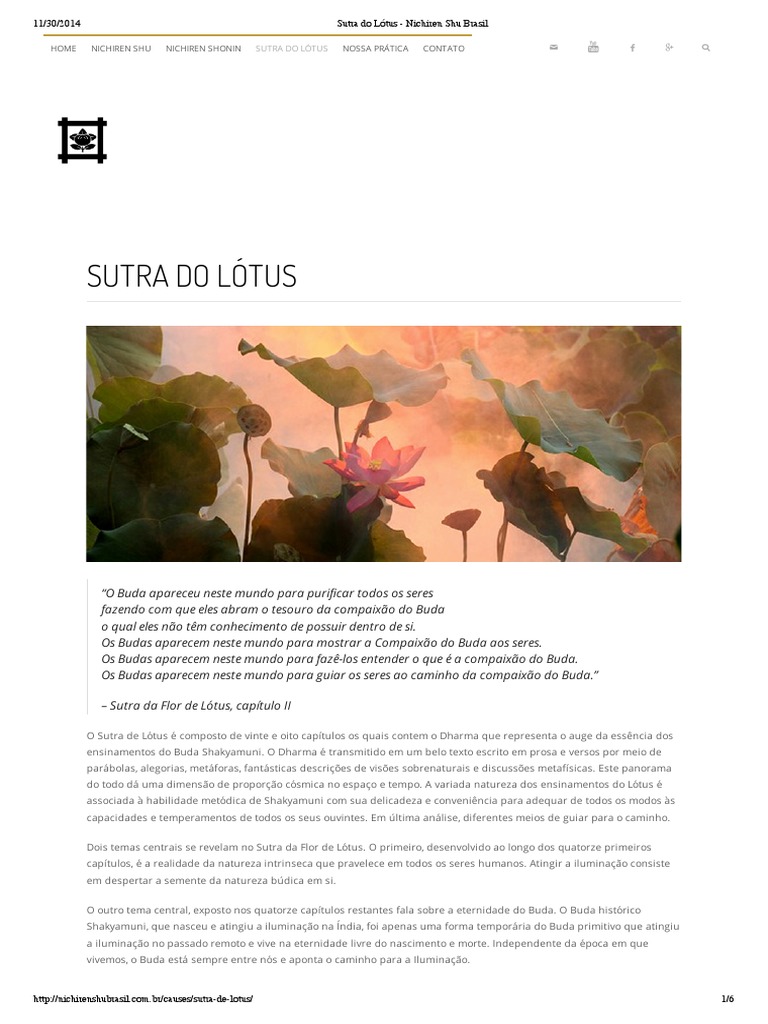 Sutra Do Lótus - Nichiren Shu Brasil | PDF | Nitiren | Gautama Buddha