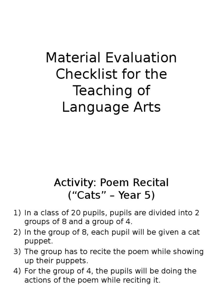 Material Evaluation Checklist | PDF