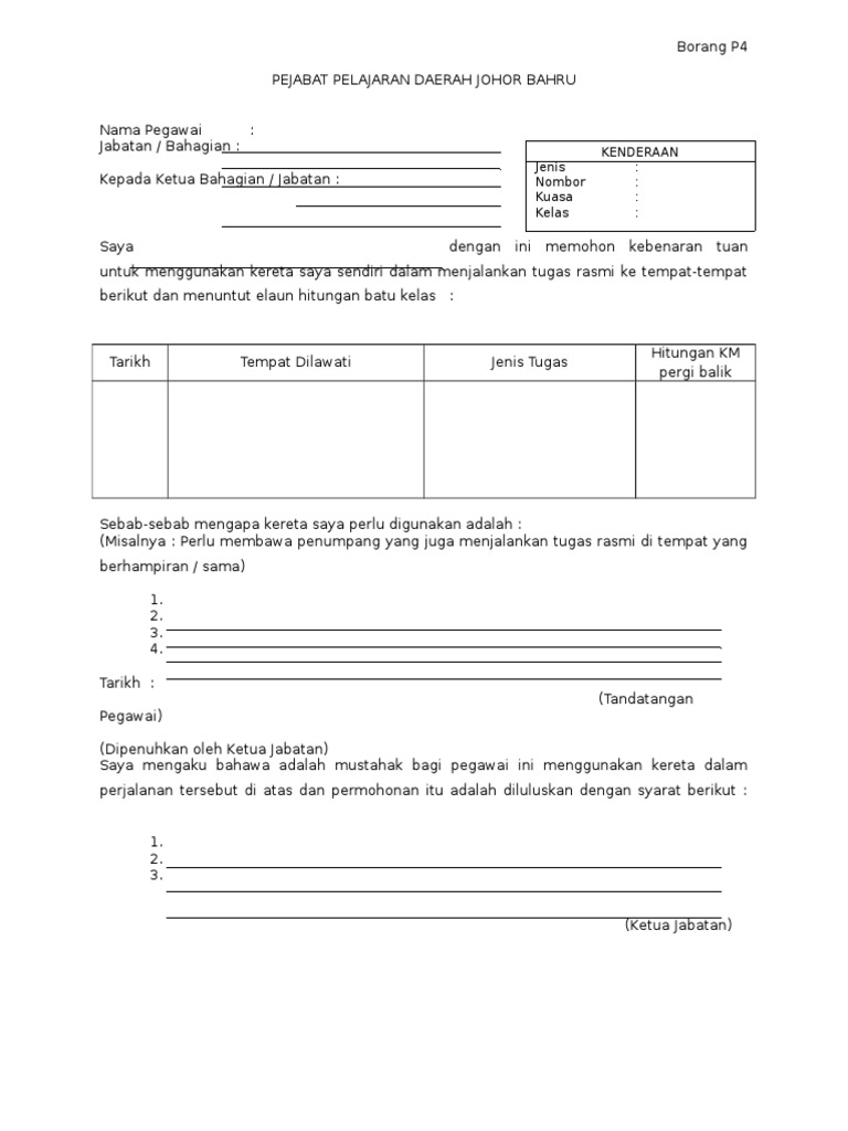 Claim Borang p4 | PDF