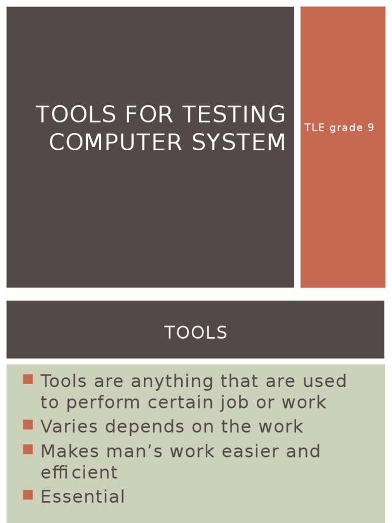 TOOLS For Testing Computer System | PDF