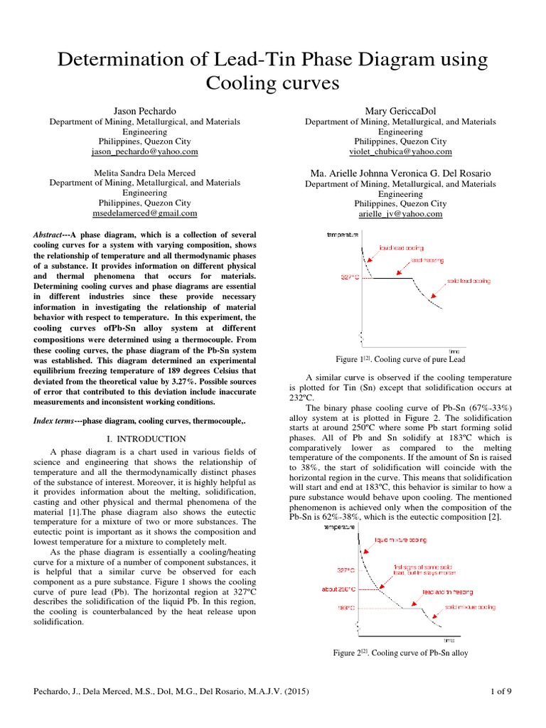Lead-Tin Phase Diagram Analysis | PDF | Phase Diagram | Phase (Matter)