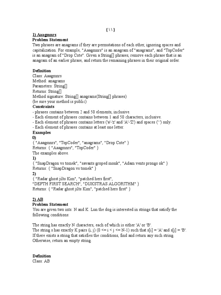 Topcoder I | PDF | String (Computer Science) | Citation