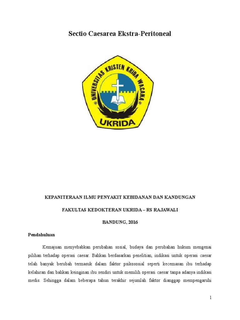 Sectio Caesarea Ekstra-Peritoneal | PDF | Pengembangan Diri