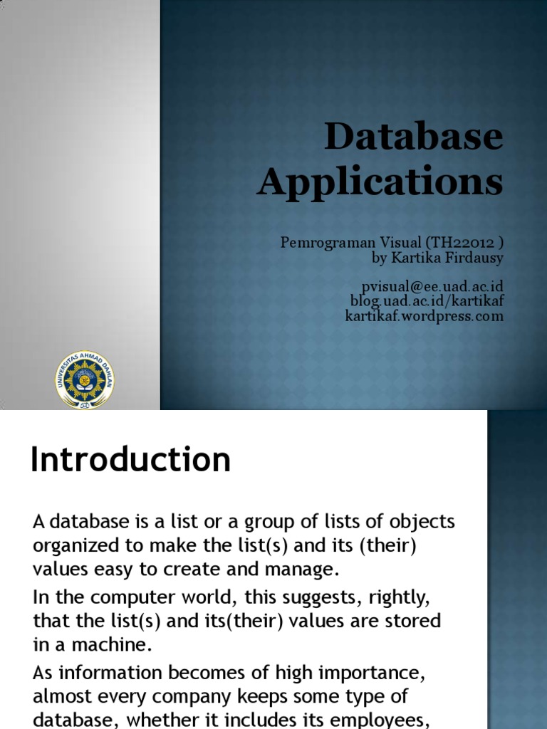 Database Applications Pdf Active X Data Objects Databases