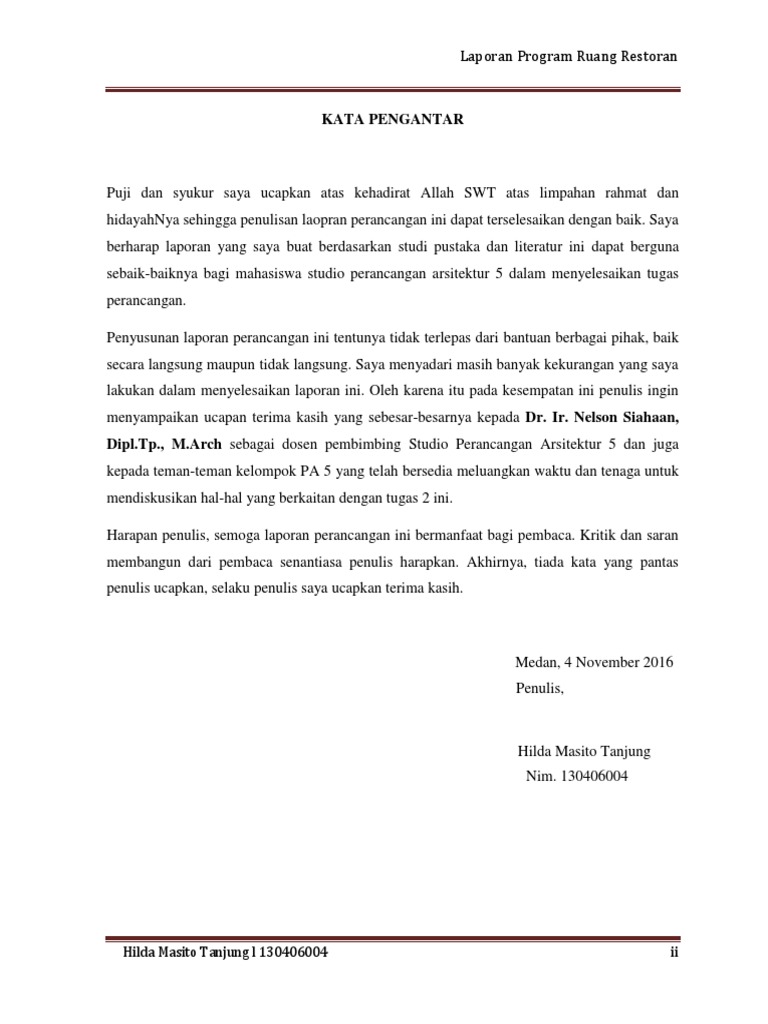 TUGAS 2 (Laporan Program Ruang Restoran) | PDF | Bisnis | Seni