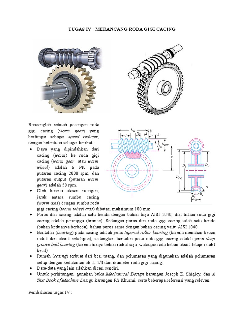 Merancang Roda Gigi Cacing | PDF