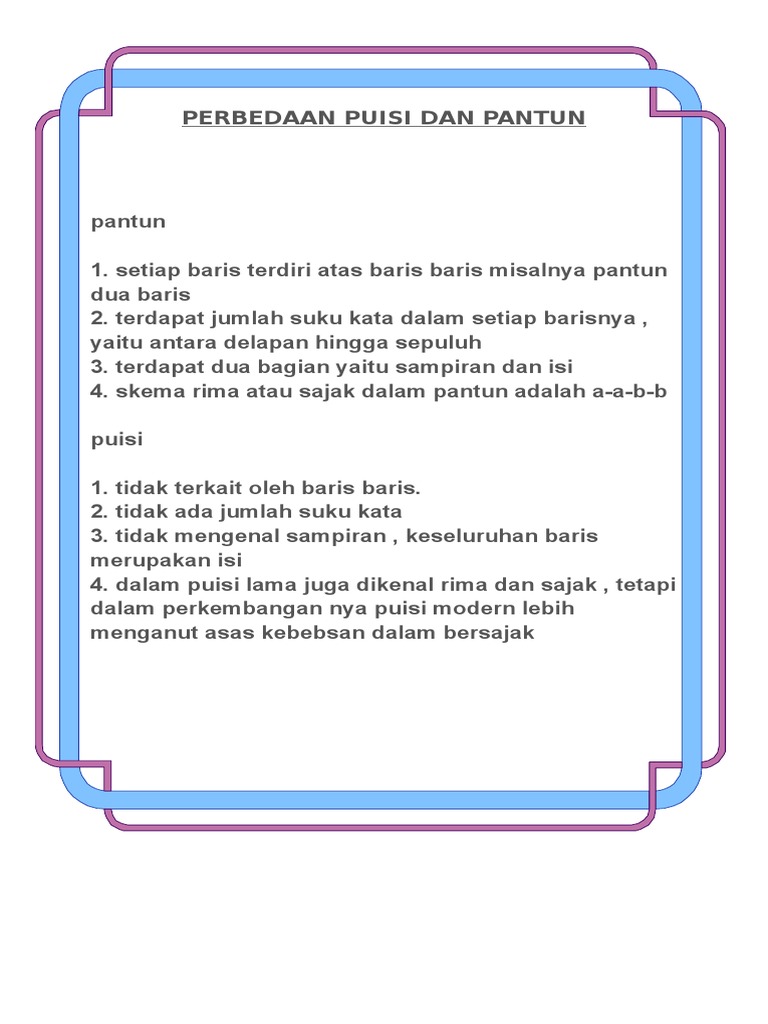 Perbedaan Puisi Dan Pantun | PDF | Puisi | Klasik