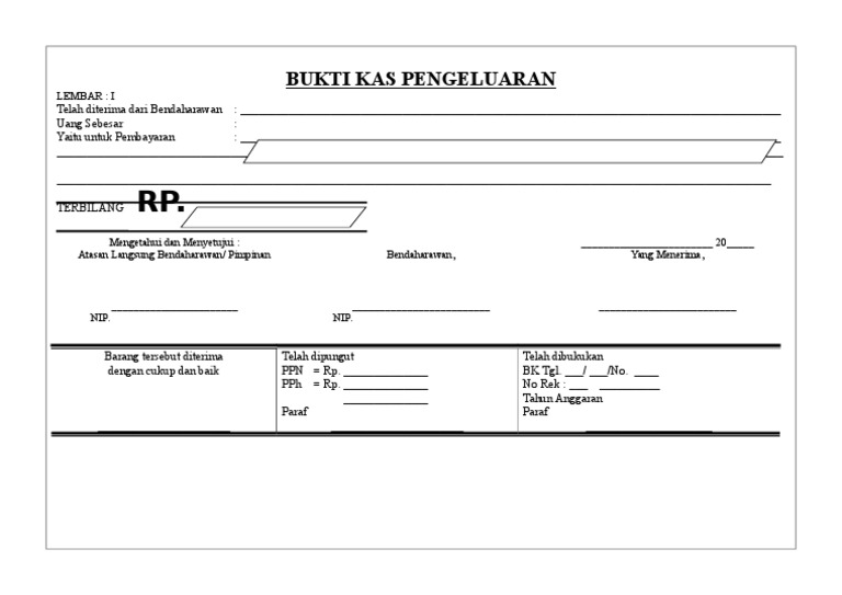 BKP, Bukti Kas Pengeluaran | PDF