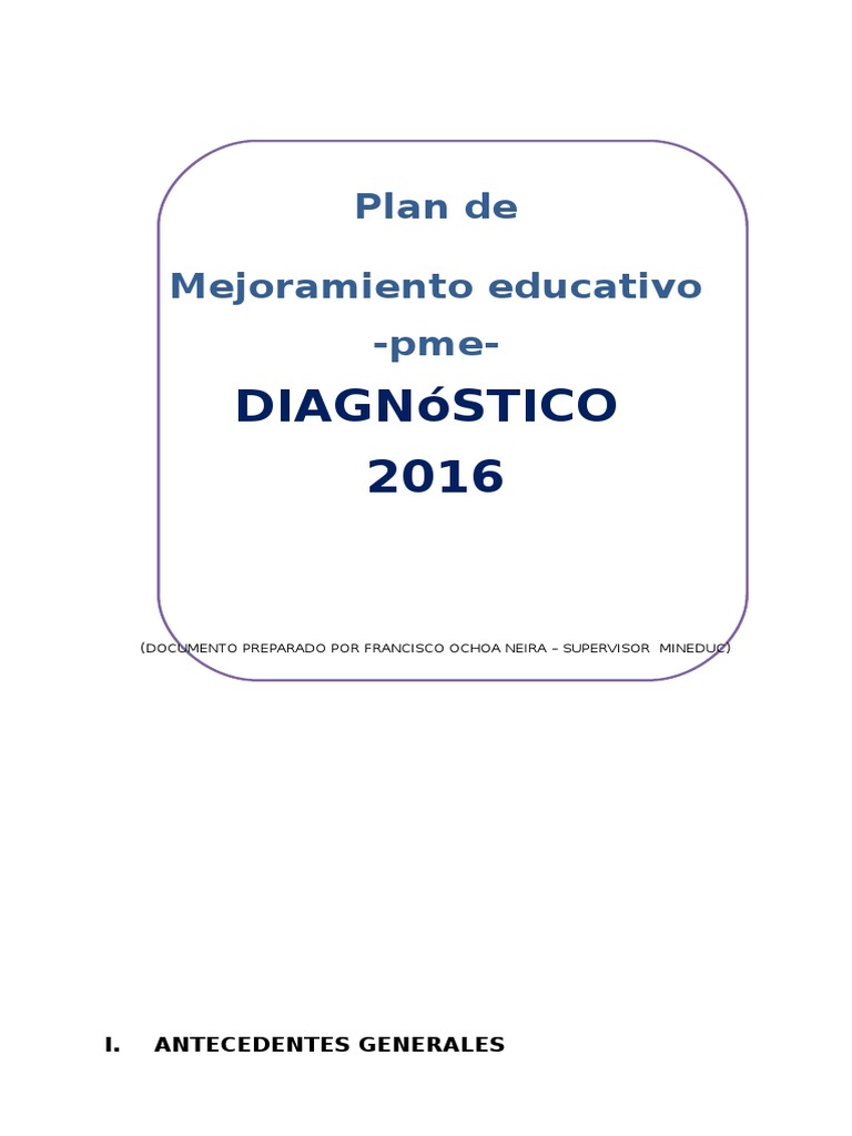 Matriz - Diagnóstico PME | PDF | Planificación | Maestros