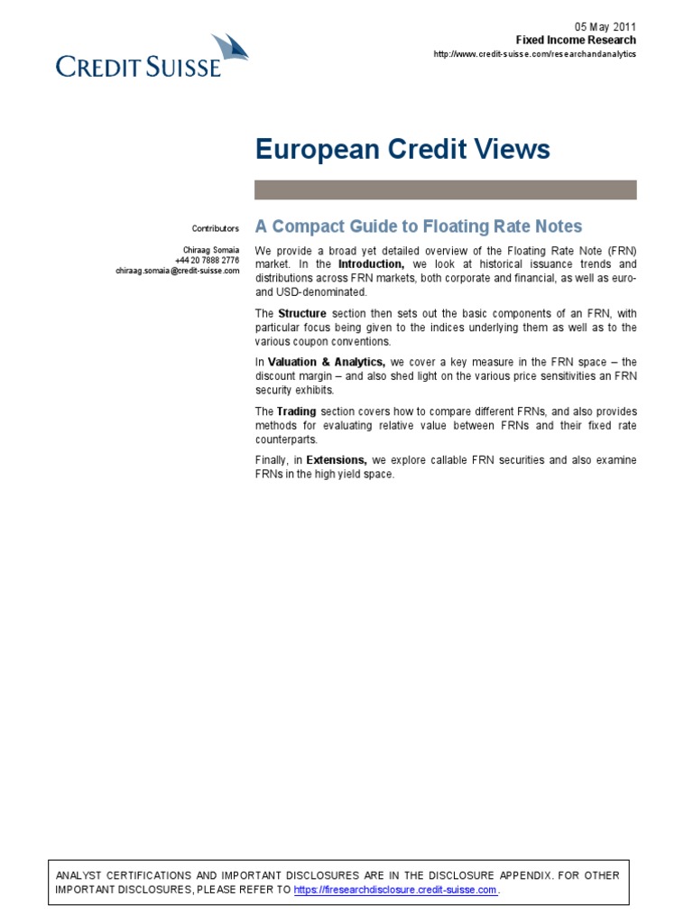 Guide To Floating Rate Notes | PDF | Bond Duration | Bond Credit Rating