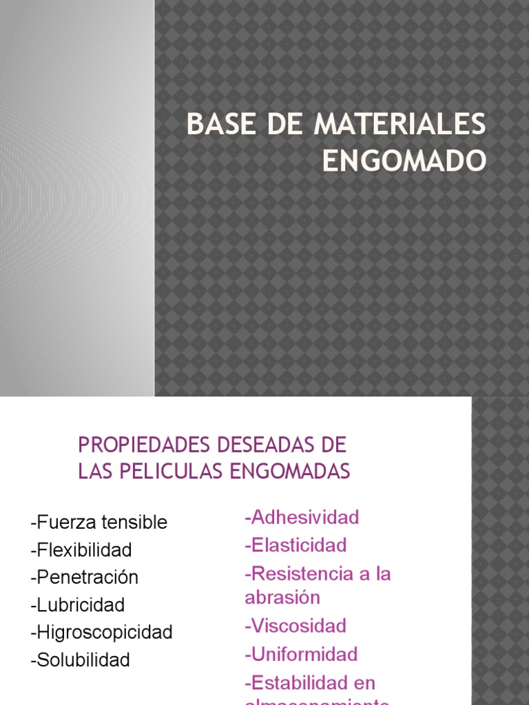 Base de Materiales Engomado | PDF | Almidón | Pintura acrilica