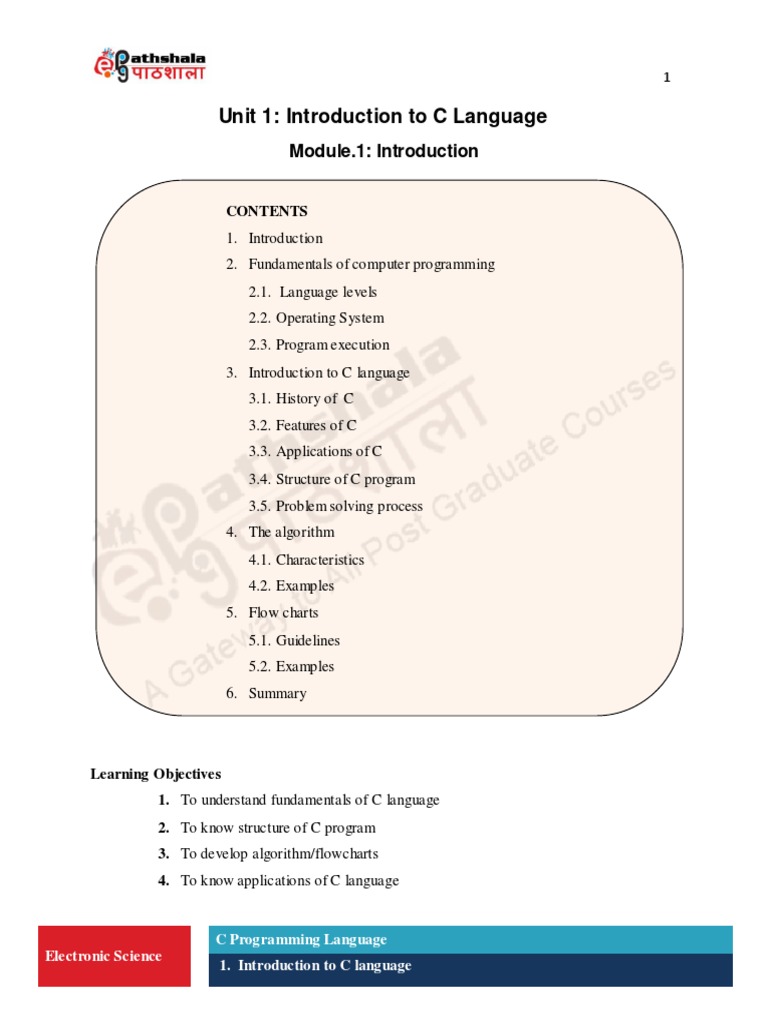 Introduction To C Language | PDF | C (Programming Language) | Computer Program