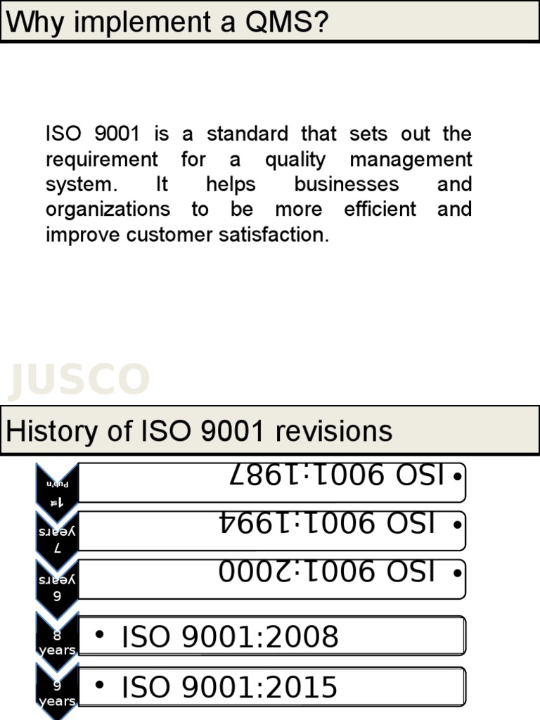 Qms Presentation | Quality Management | Iso 9000