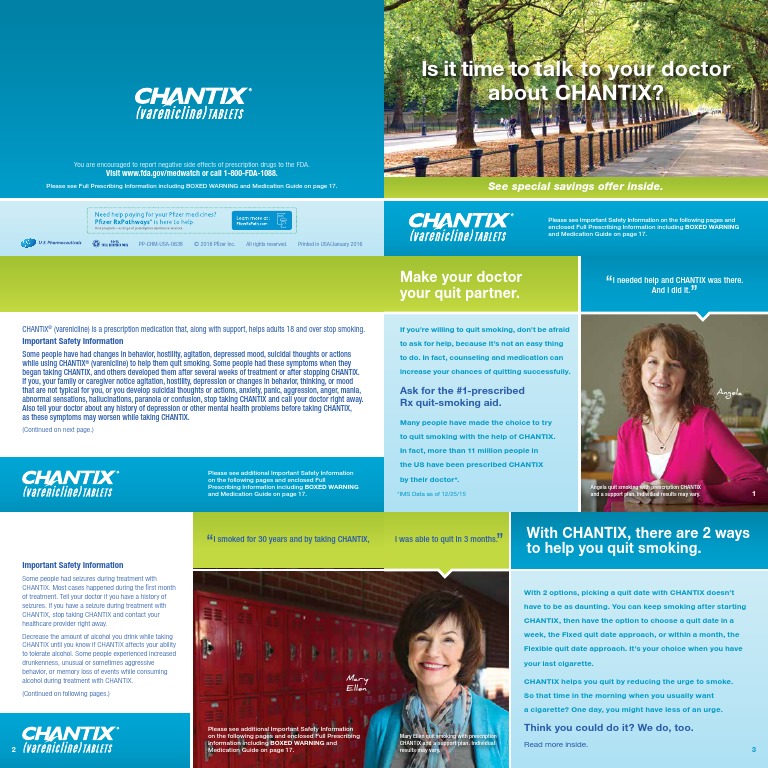 Chantix Welcome Brochure PDF | PDF | Major Depressive Disorder | Magenta