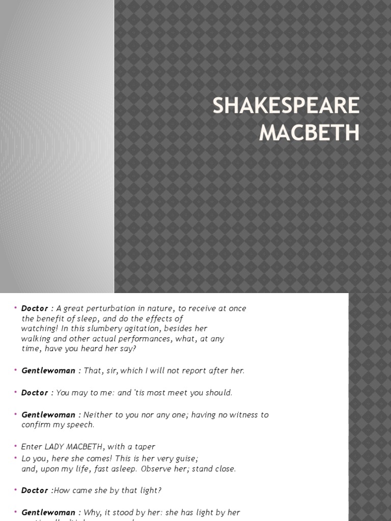 Lady Macbeth's Sleepwalking Scene Analysis | PDF | Mystery, Thriller ...