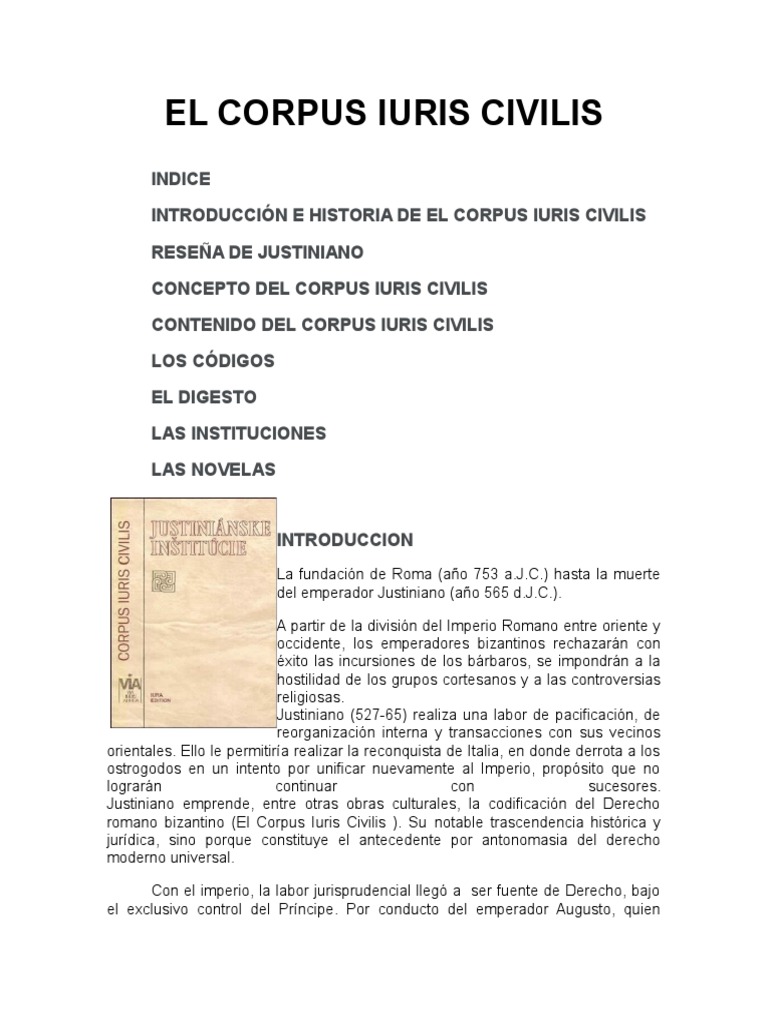 Corpus Juris Civilis | PDF | Justiniano I | Ley romana
