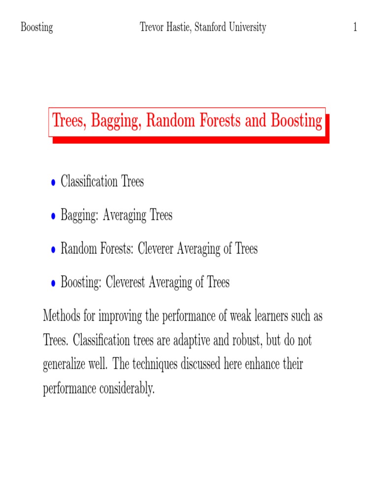 Trees, Bagging, Random Forests and Boosting | PDF | Multivariate ...