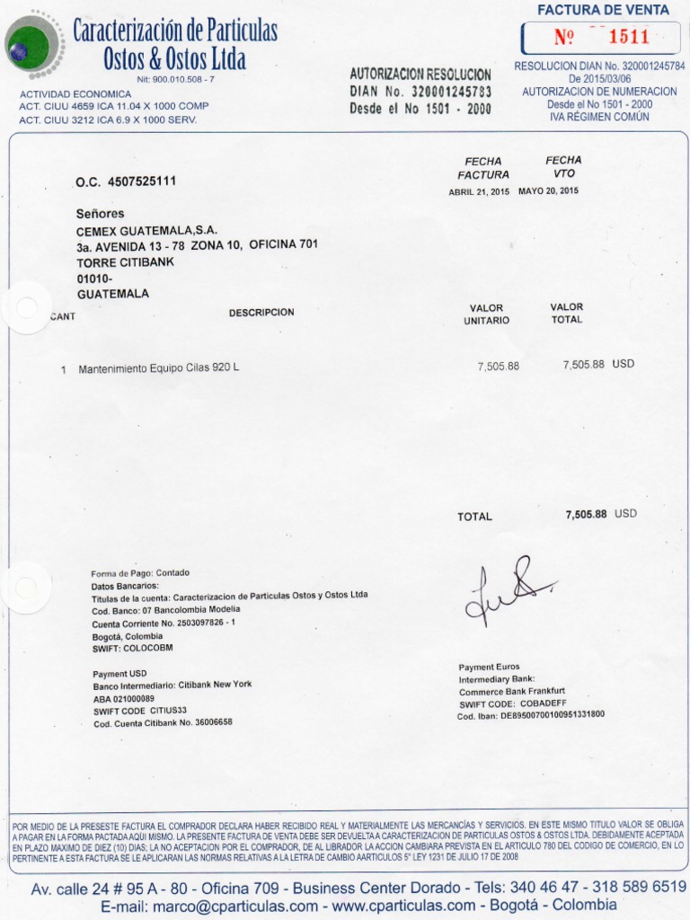 Factura Cemex 1511 | PDF