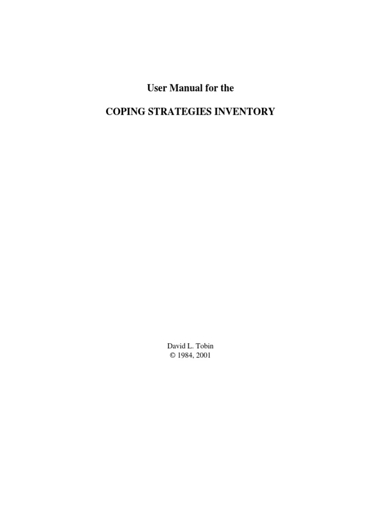 Manual Coping Strategies Inventory | PDF | Coping (Psychology) | Emotions
