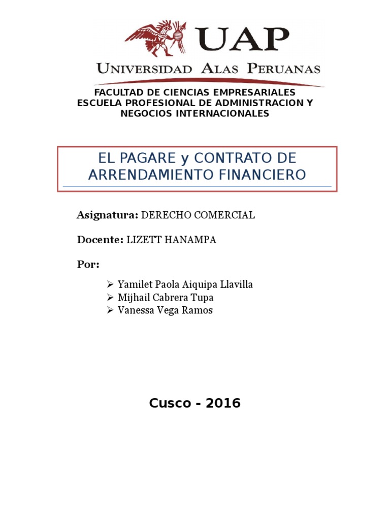 Pagare | PDF | Arrendamiento | Economias
