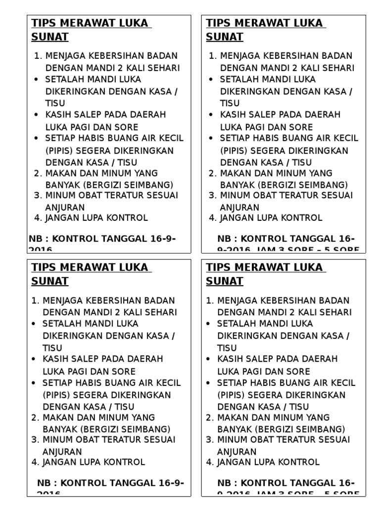 Tips Rawat Luka Sunat | PDF