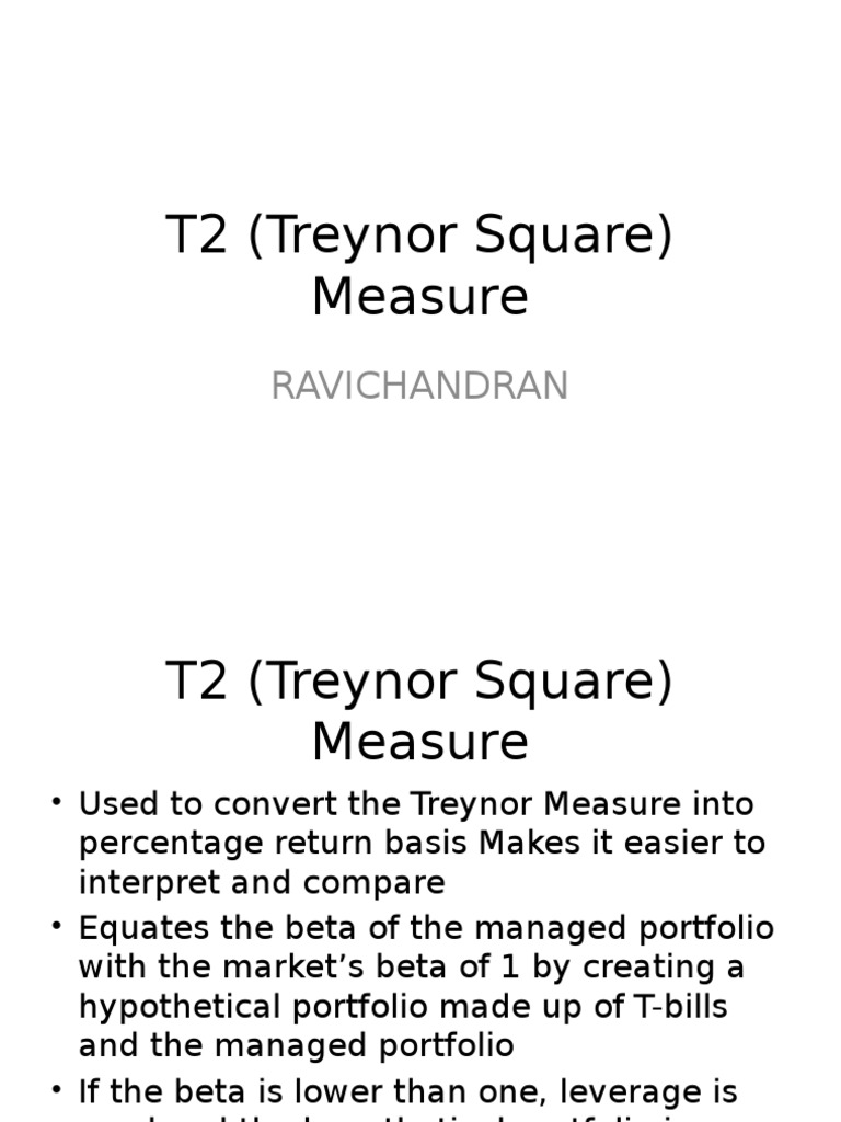 T2 (Treynor Square) Measure | PDF | Beta (Finance) | Money