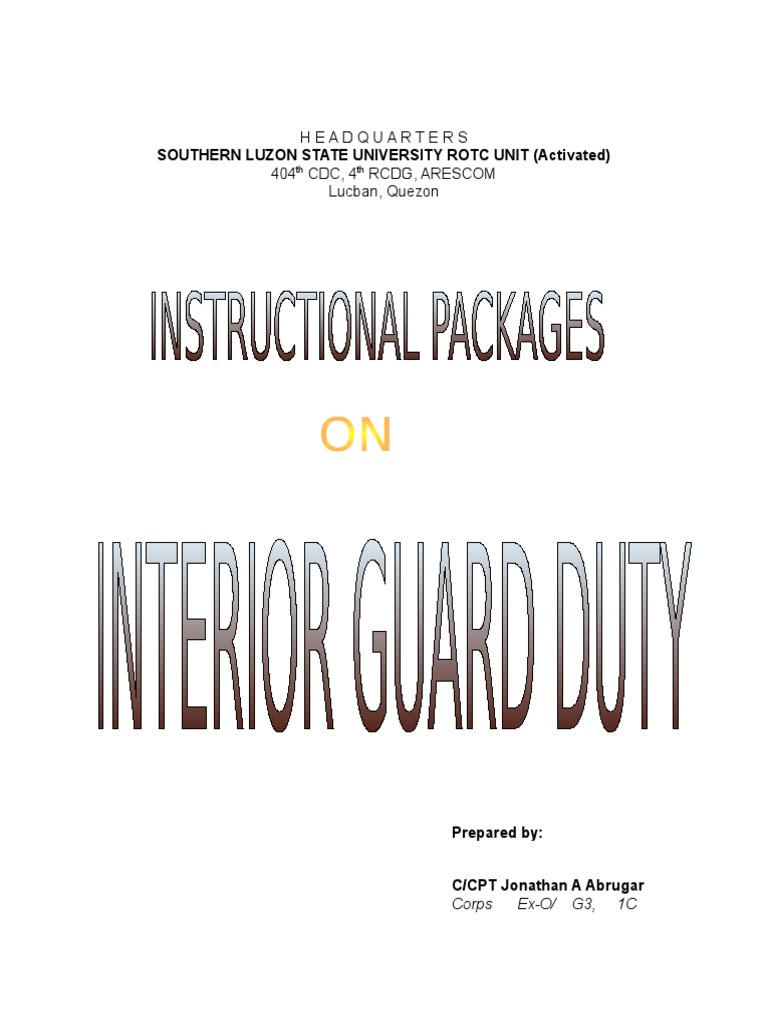 Interior Guard Duty | PDF | Non Commissioned Officer | Officer (Armed ...