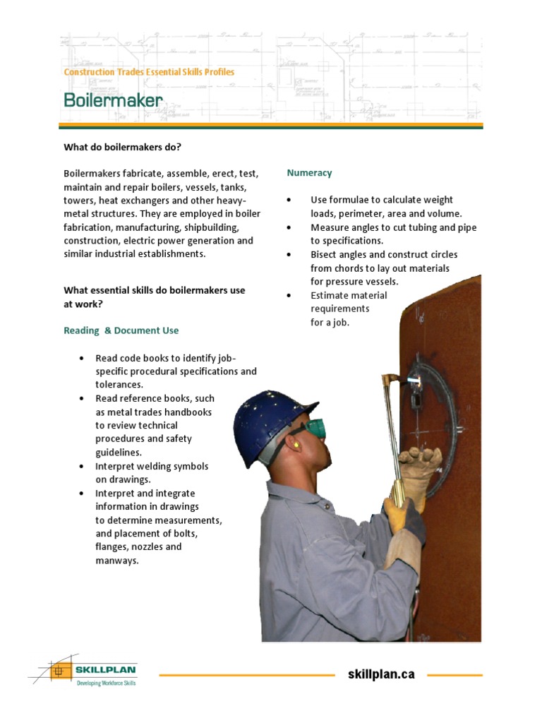 Boilermaker Essential Skills Profile 2pg | PDF