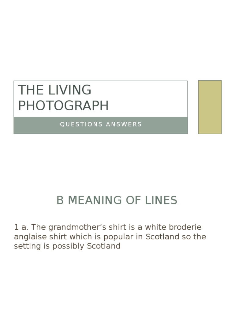 The Living Photograph | PDF
