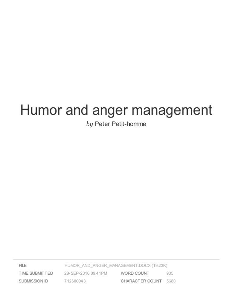 Humor and Anger Management | PDF