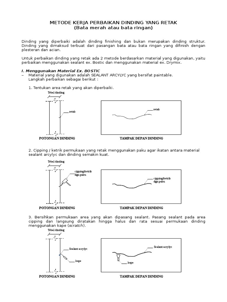 Perbaikan Dinding Retak | PDF