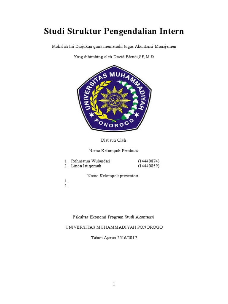 Studi Struktur Pengendalian Intern | PDF Studi Struktur Pengendalian Intern | PDF