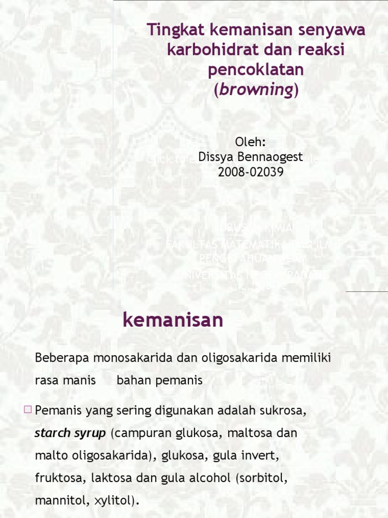 Tingkat Kemanisan Reaksi Pencoklatan | PDF