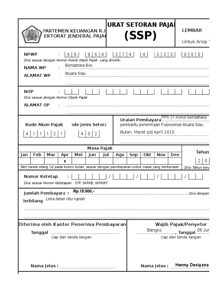 Blangko SSP Puskesmas | PDF