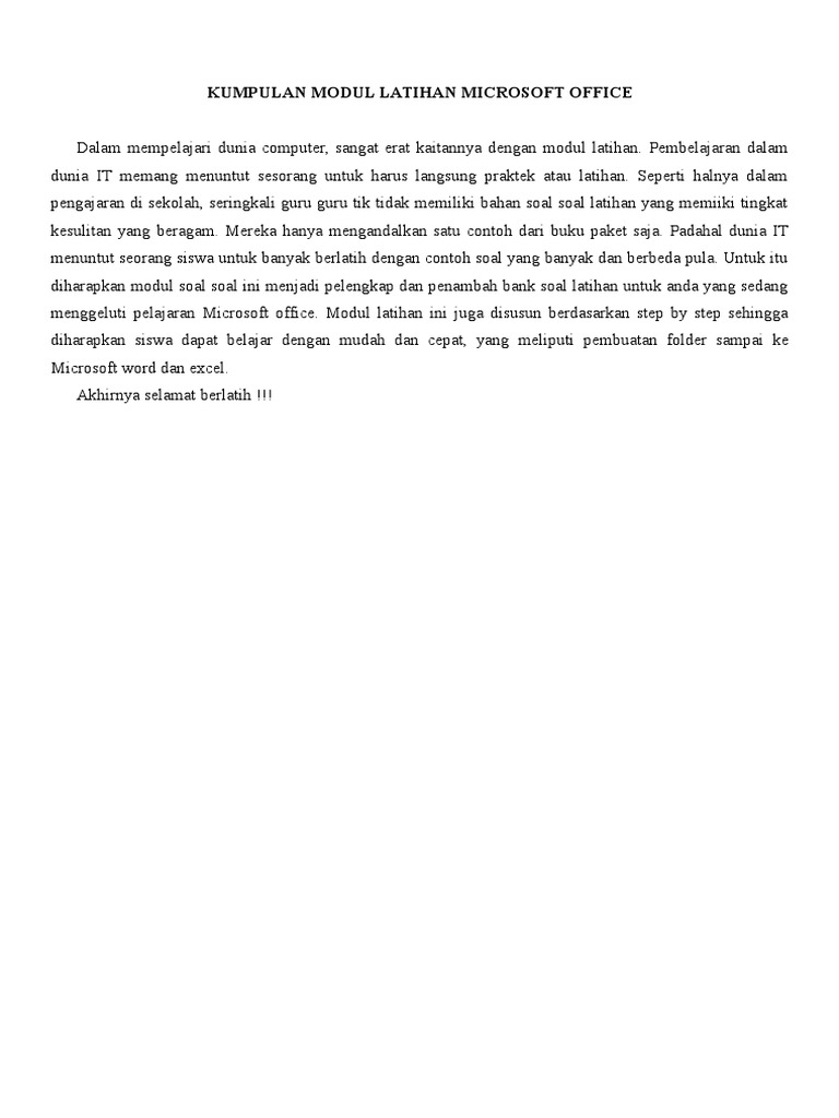 Soal Latihan Praktek Ms Word | PDF