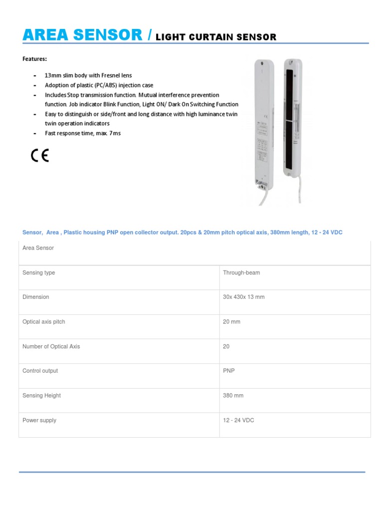 Light Curtain Sensor | PDF