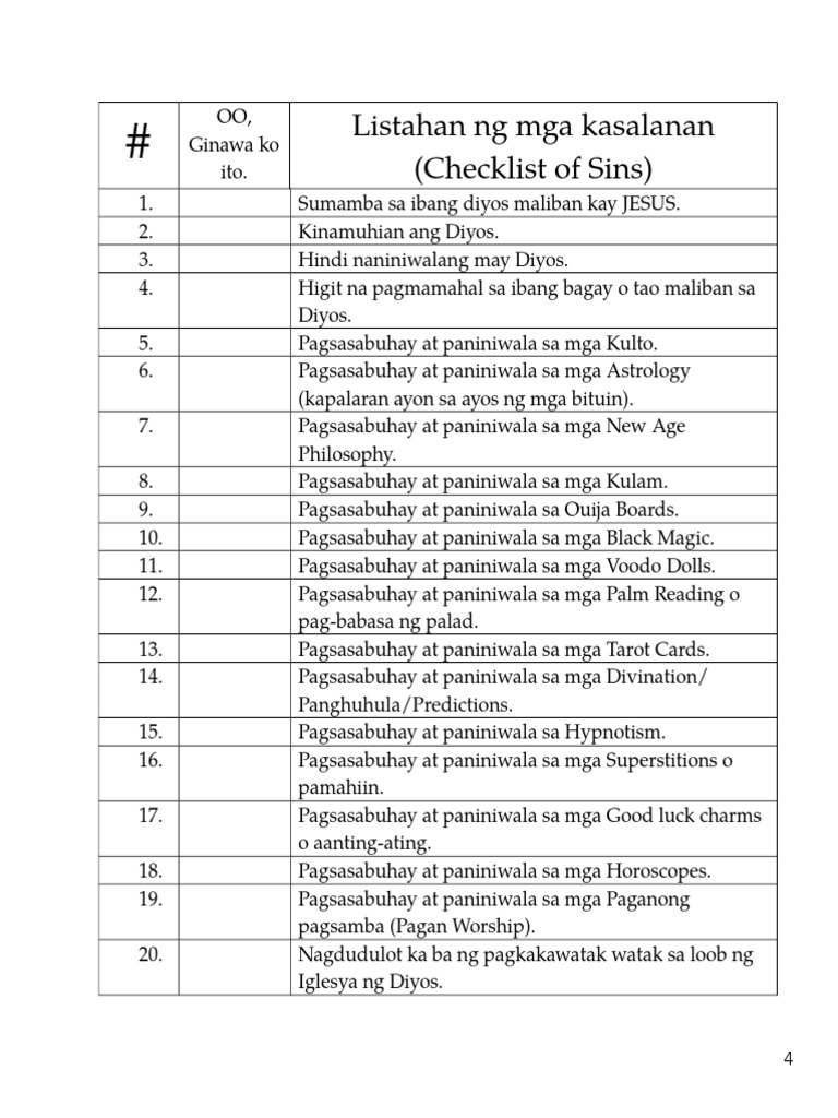 List of Sins | PDF