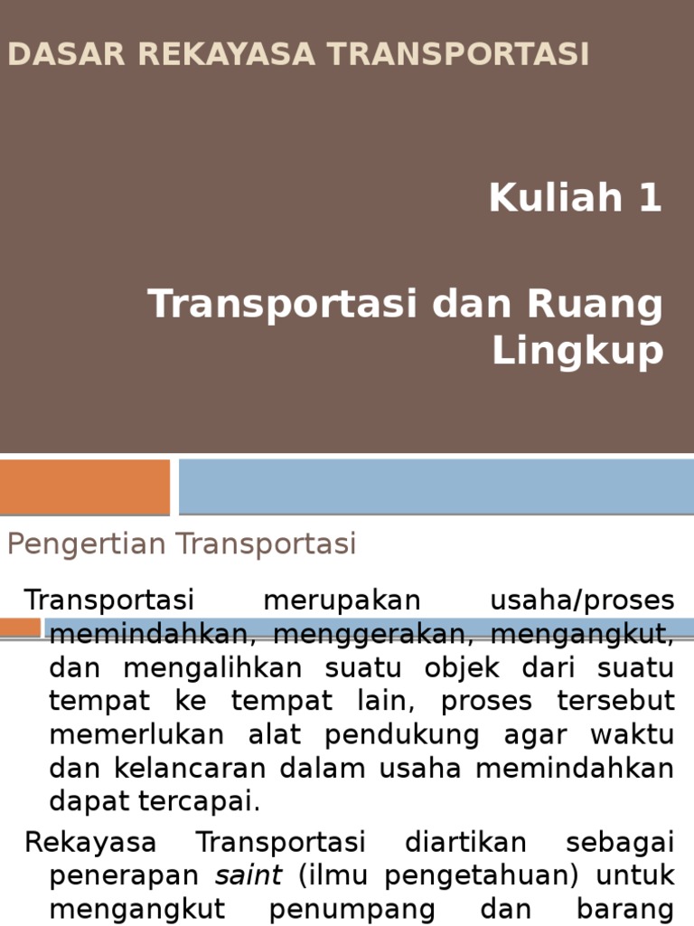 Dasar Rekayasa Transportasi Pdf