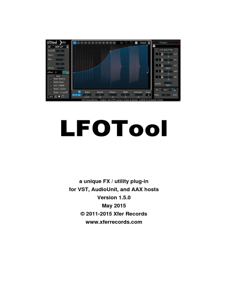 LFOTool 1.5 Manual | PDF | Installation (Computer Programs) | Synthesizer