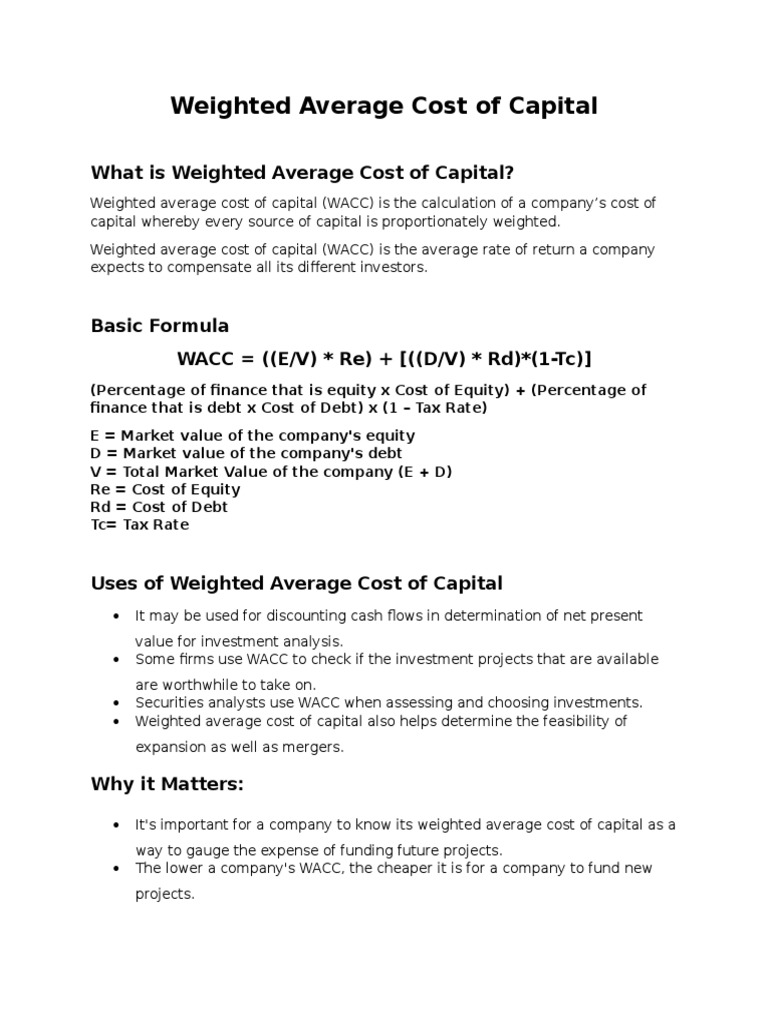 WACC and NPV: Key Financial Concepts | PDF | Cost Of Capital | Net ...